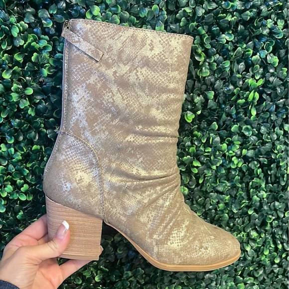 Very G | Shoes | New Very G Preston Snake Slouchy Boot In Cream | Poshmark